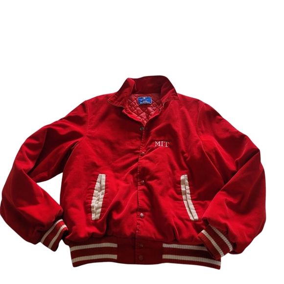 Champion | Jackets & Coats | Vintage Mit Red Corduroy Varsity Jacket ...